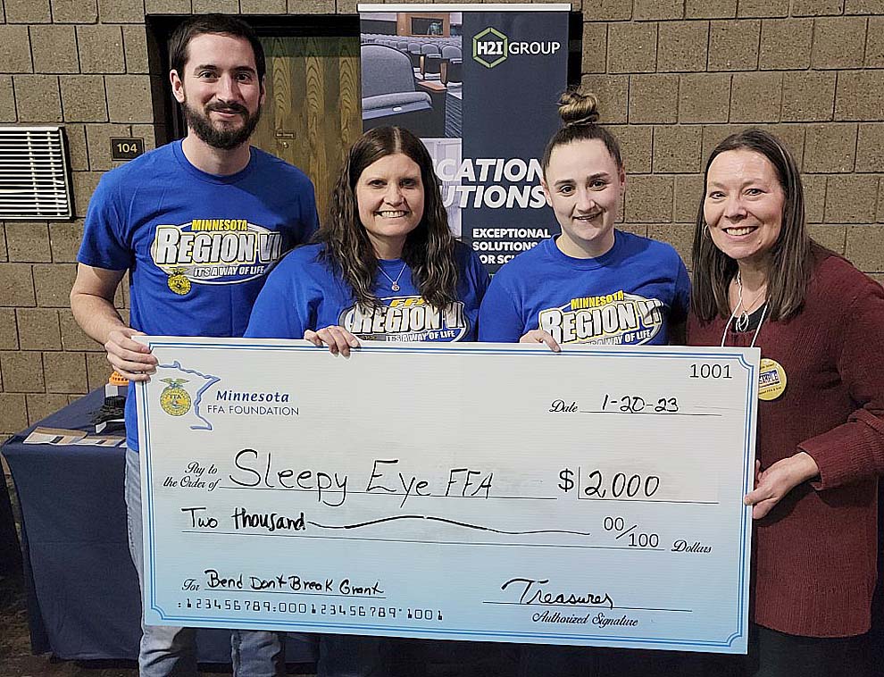 Sleepy Eye FFA awarded Bend, Don’t Break Mental Health Wellness grant ...